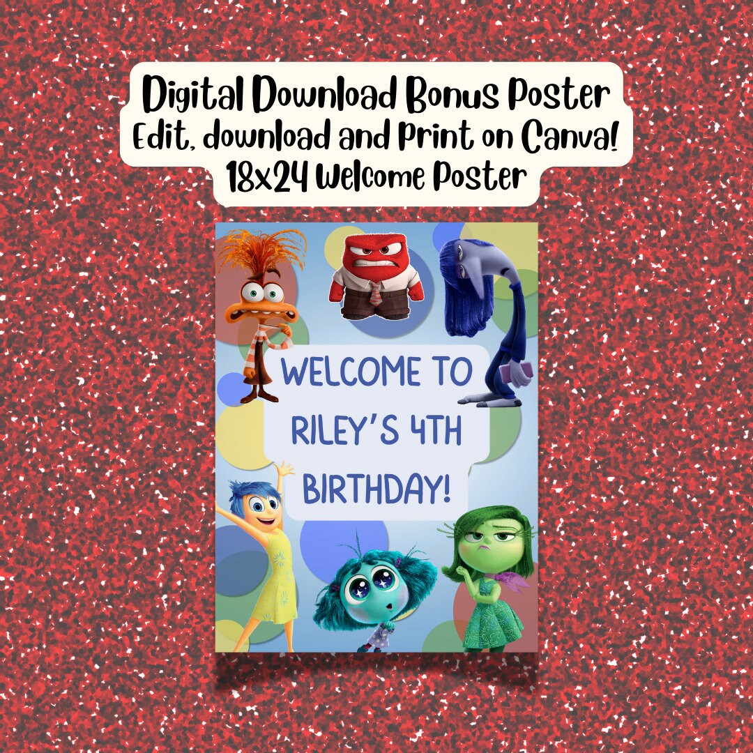 Inside Out 2 Birthday Invitation | Editable Digital Download | Bonus ...