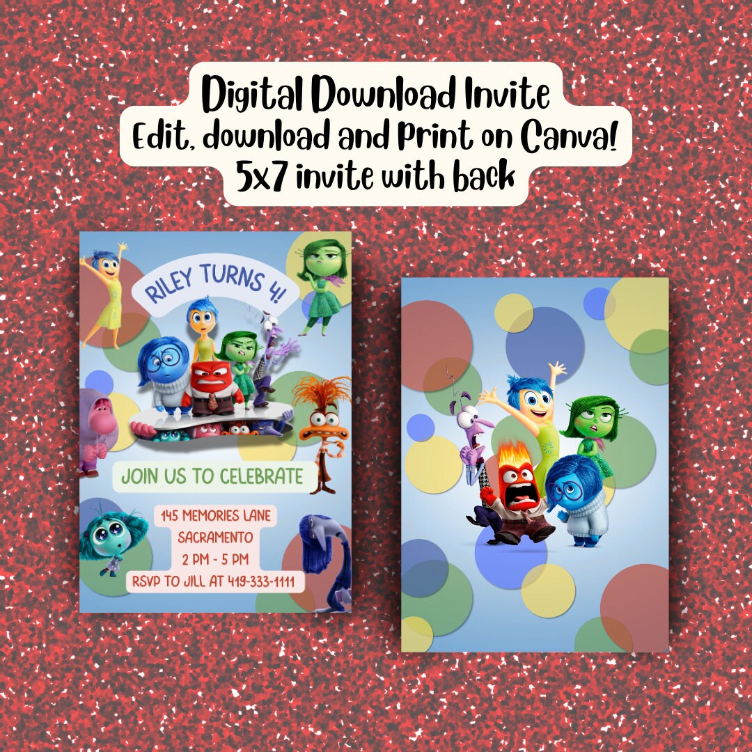 Inside Out 2 Birthday Invitation | Editable Digital Download | Bonus ...