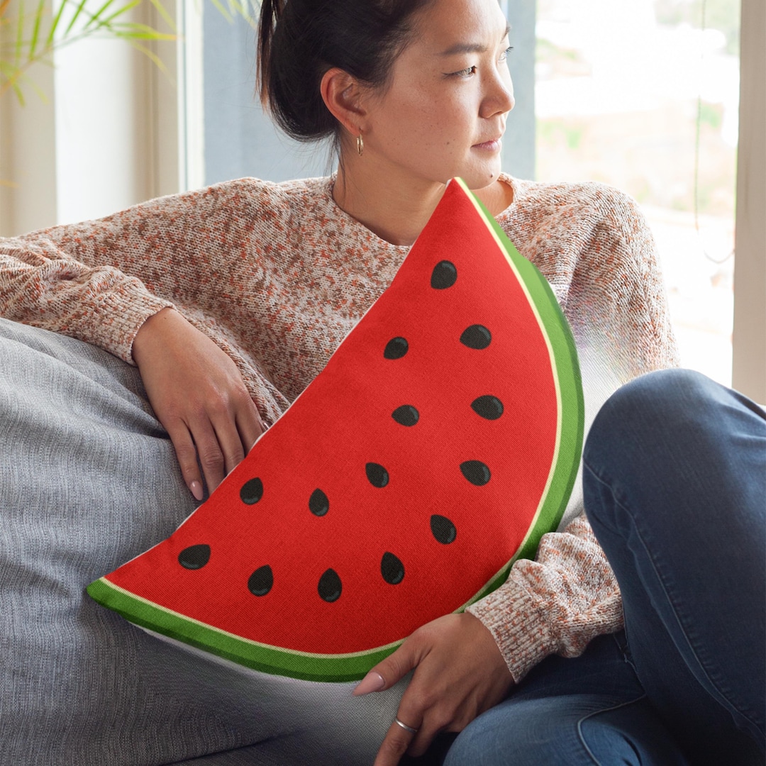 Watermelon Shaped Pillow: Fruit Decorative Cushion, Novelty Bedroom ...