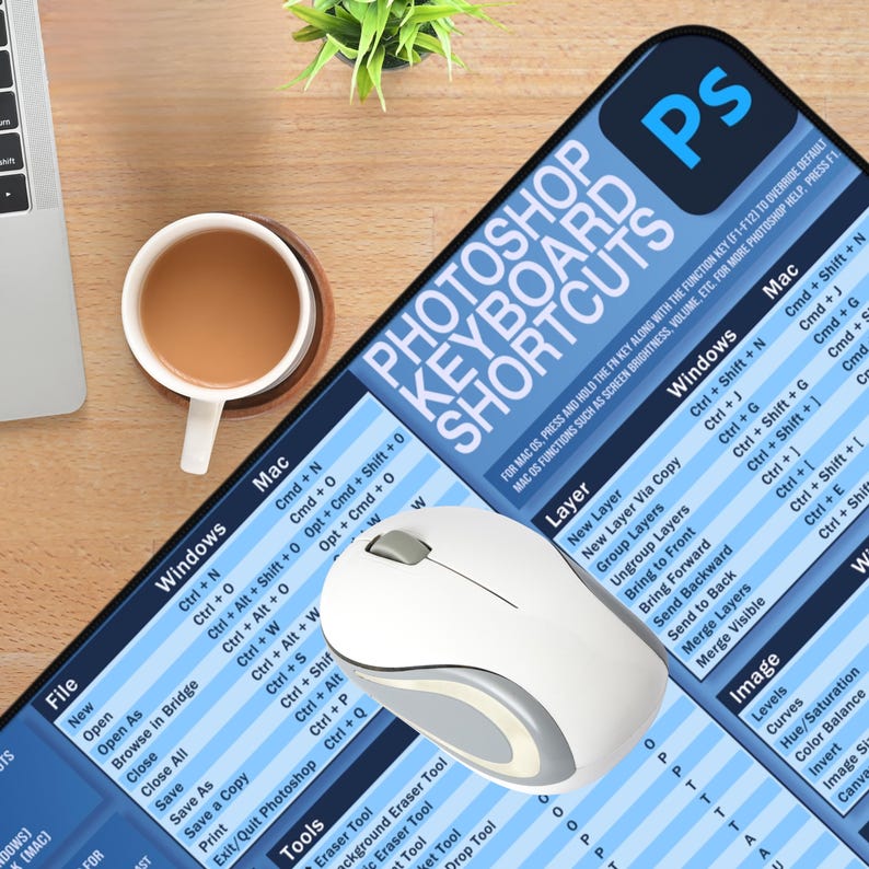 Photoshop Keyboard Shortcuts Desk Mat | Creative Workspace Accessory ...