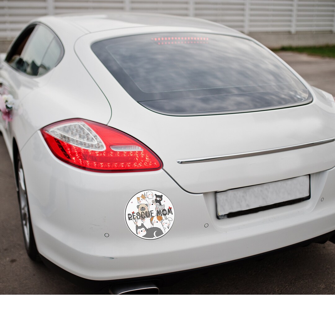 Round Vinyl Stickers Rescue Mom Sticker, Vinyl Bumper Sticker Rescue ...