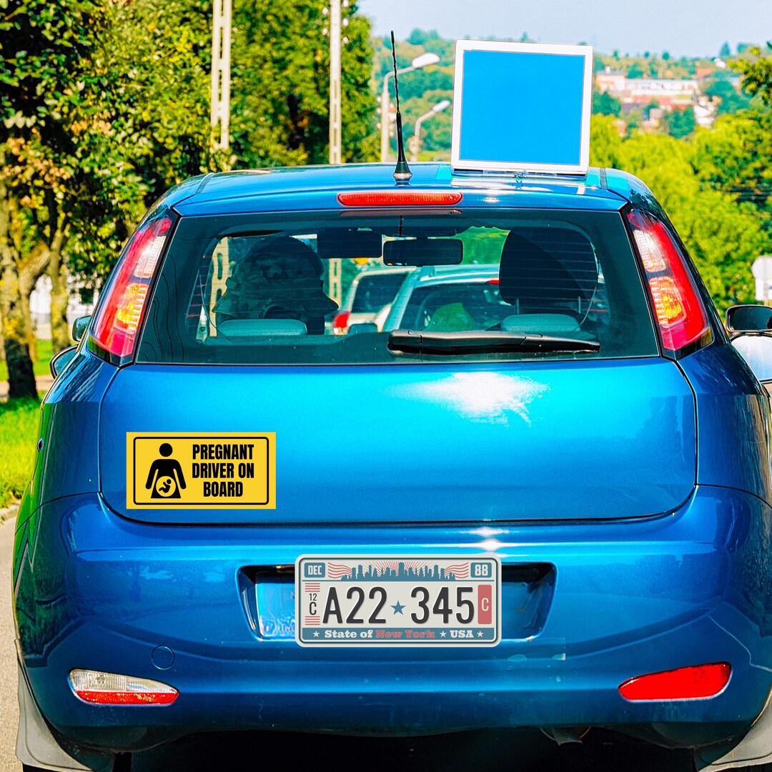Bumper Stickers Pregnant Driver on Board, Bumper Car Sign Pregnant ...