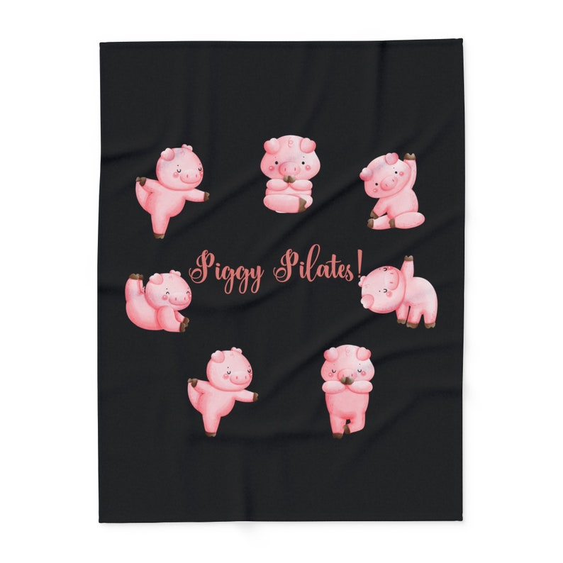 Arctic Fleece Blanket Piggy Pilates, Funny Pigs Yoga Poses Blanket ...