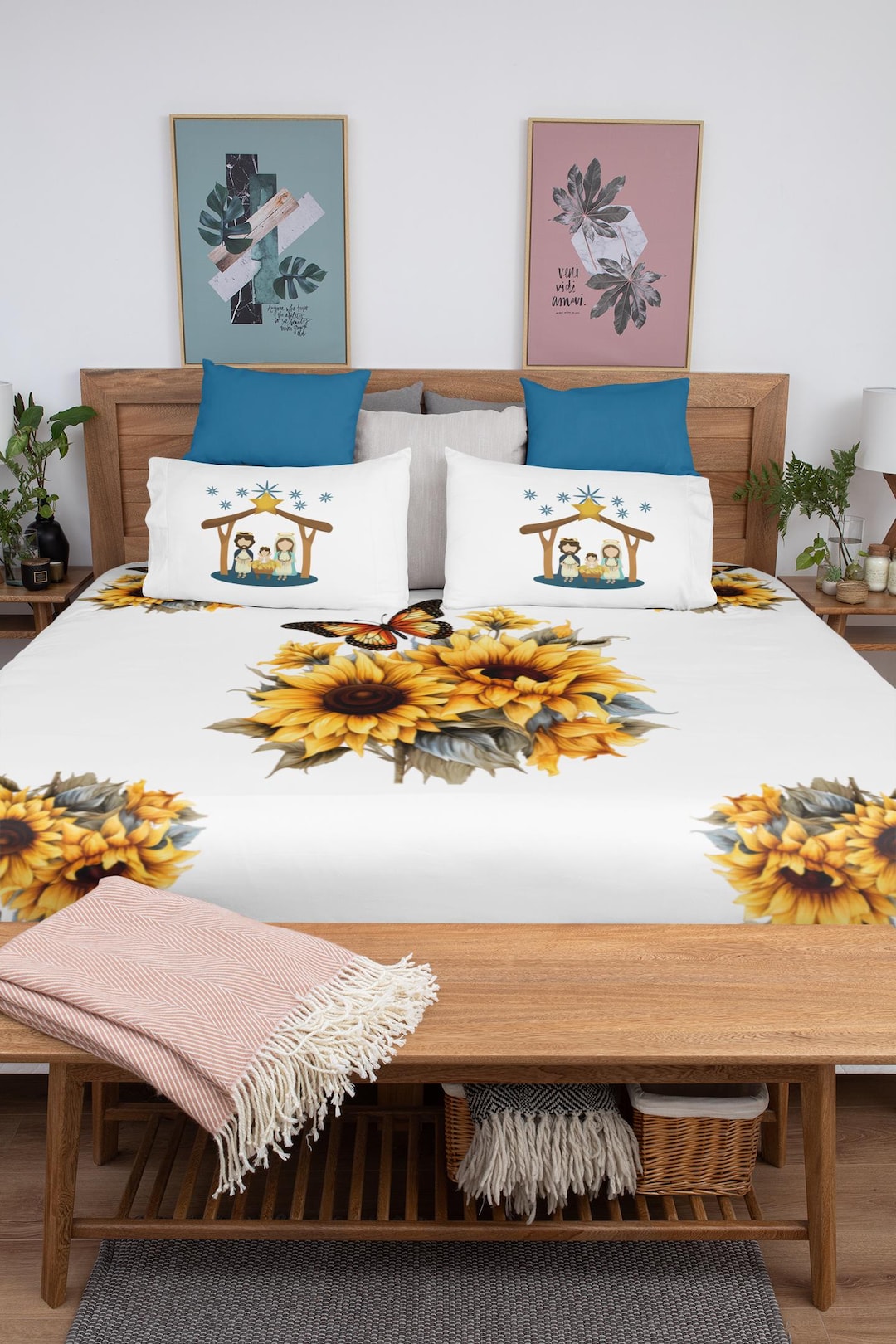Comforter Boho Sunflower Bohemian Style, Sunflowers Bedroom Decoration ...