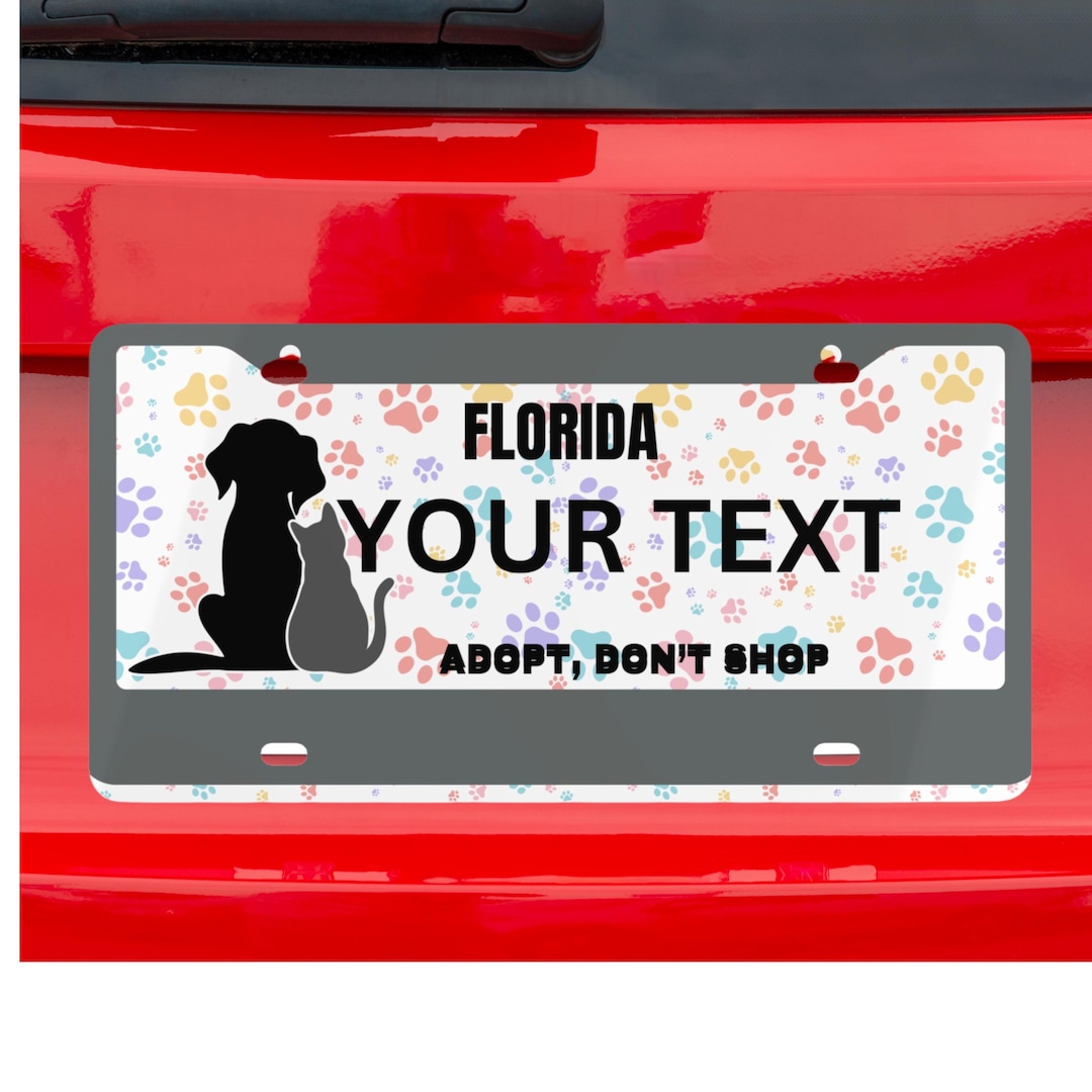 Custom Pet License Plate: Paw Print Car Decoration - Etsy
