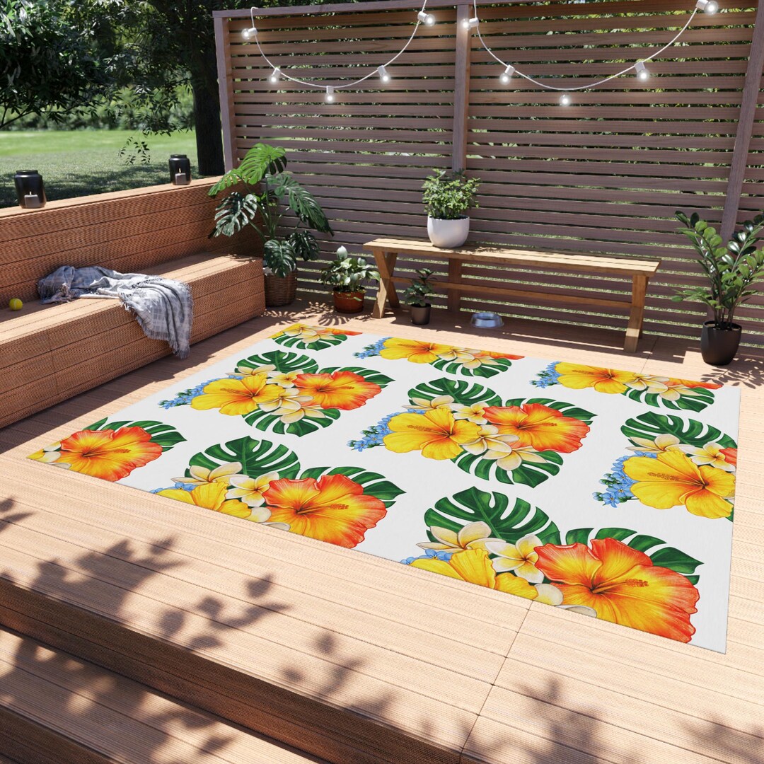 Floral Outdoor Rug, Spring Patio Decor, Indoor/outdoor Area Rug, Garden ...