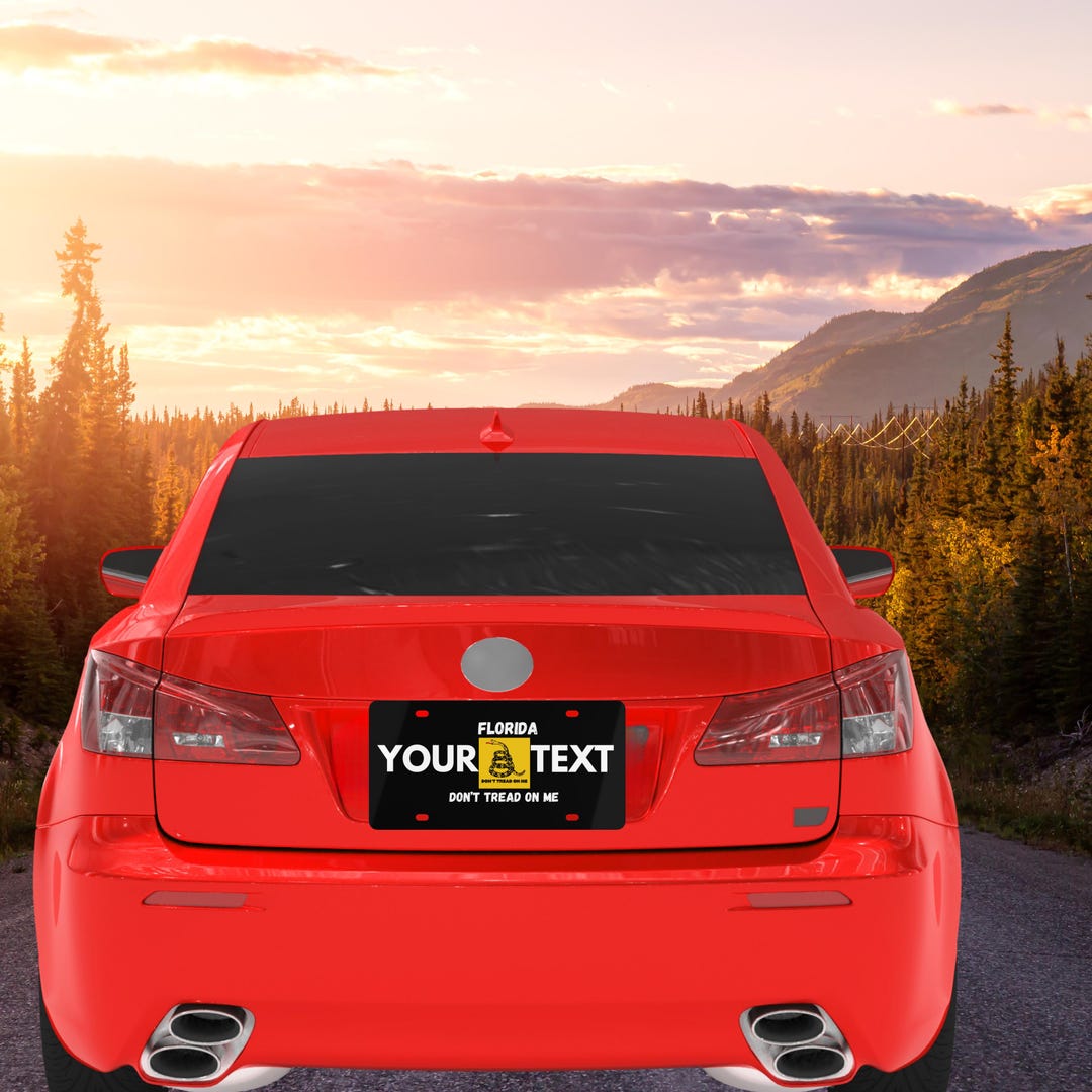 Custom License Plate - Personalized Car Tag, Gadsden Flag Design ...
