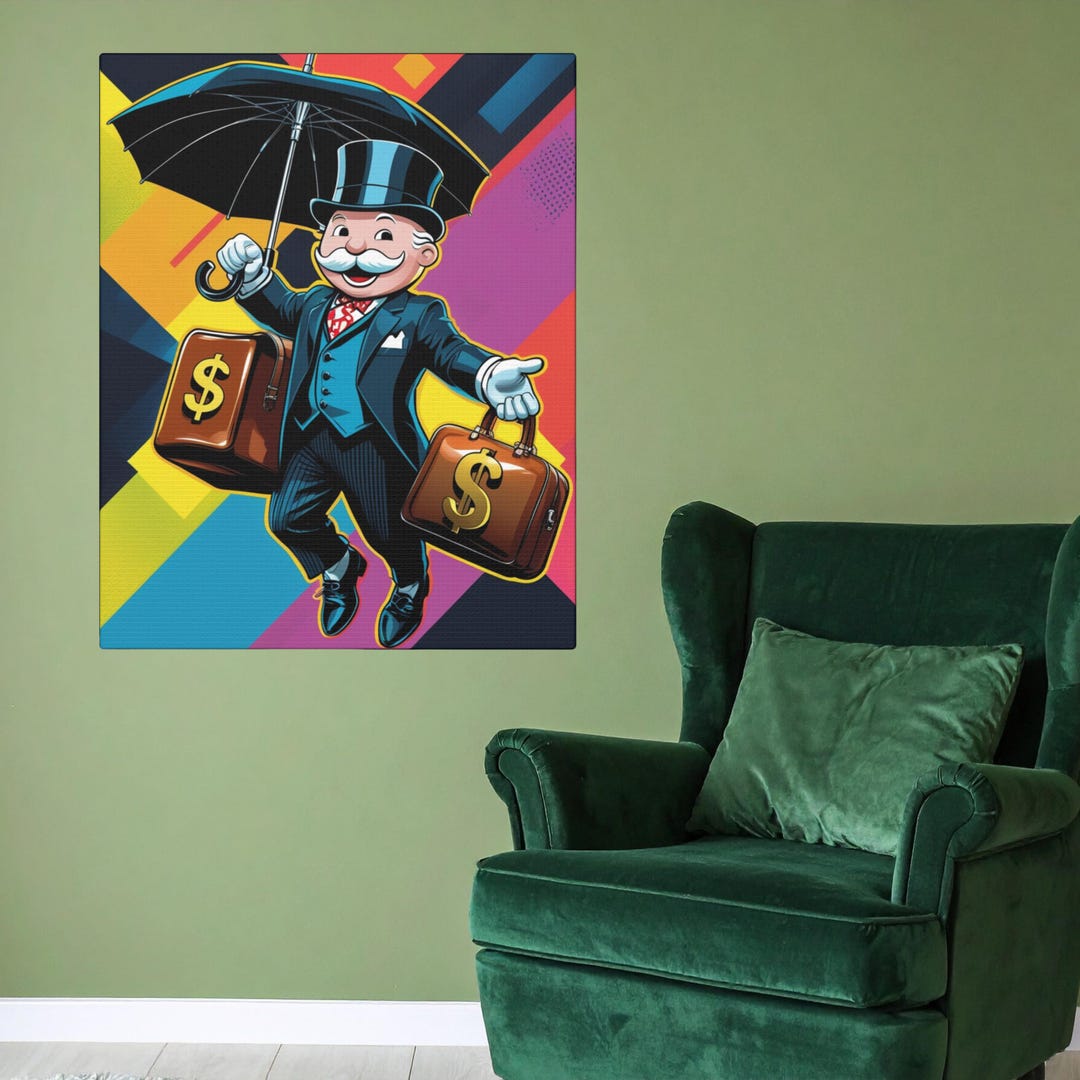 Monopoly Rich Uncle Character Matte Canvas Business, Traders Present ...