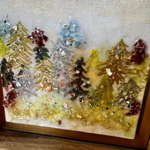 Hand Painted Forest Trees With Crushed Glass Glitter and Epoxy Resin - Etsy