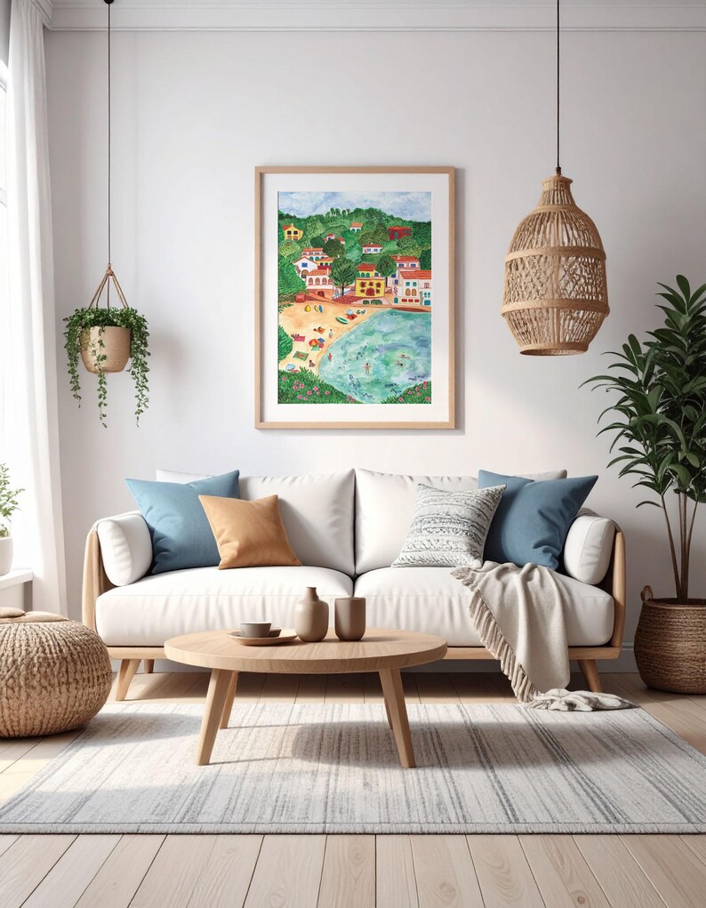 A Catalonian Summer Travel Art Print, Spanish Wall Art for Home Decor ...