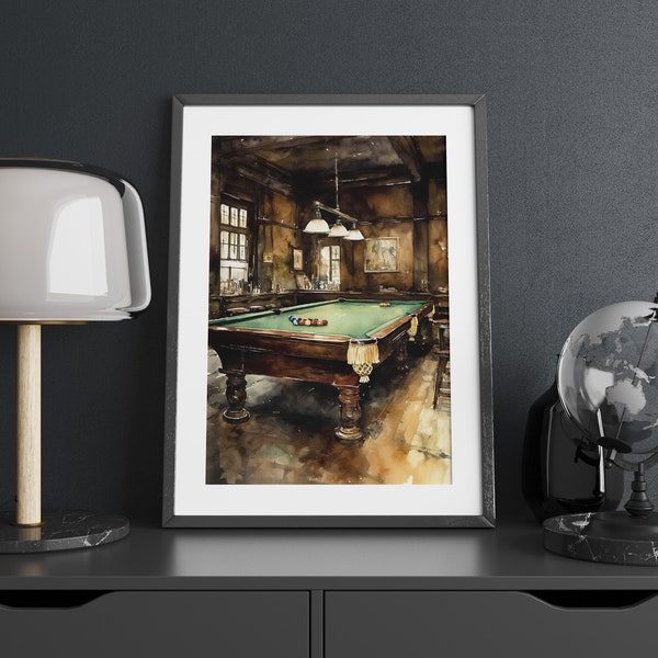 Billiards Watercolor - Etsy