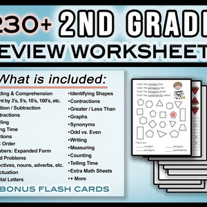 2nd Grade Worksheets Review Packet for Entering 3rd Grade • Reading ...
