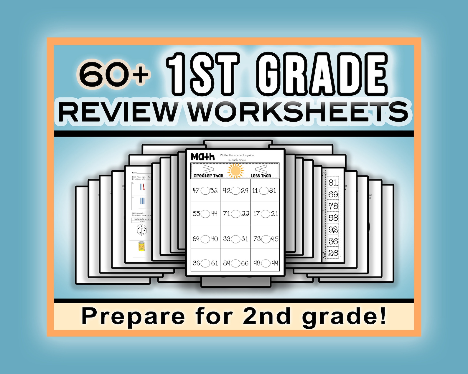 1st Grade Worksheets Review Packet for Entering 2nd Grade • Reading ...