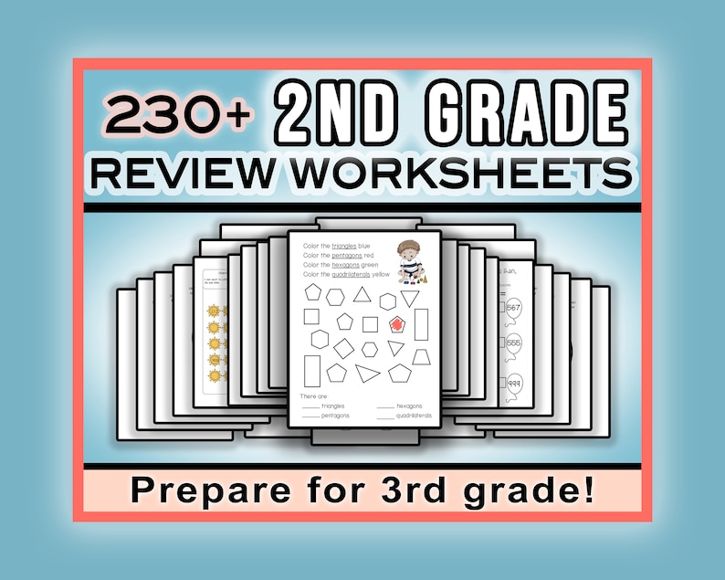 2nd Grade Worksheets Review Packet for Entering 3rd Grade • Reading ...