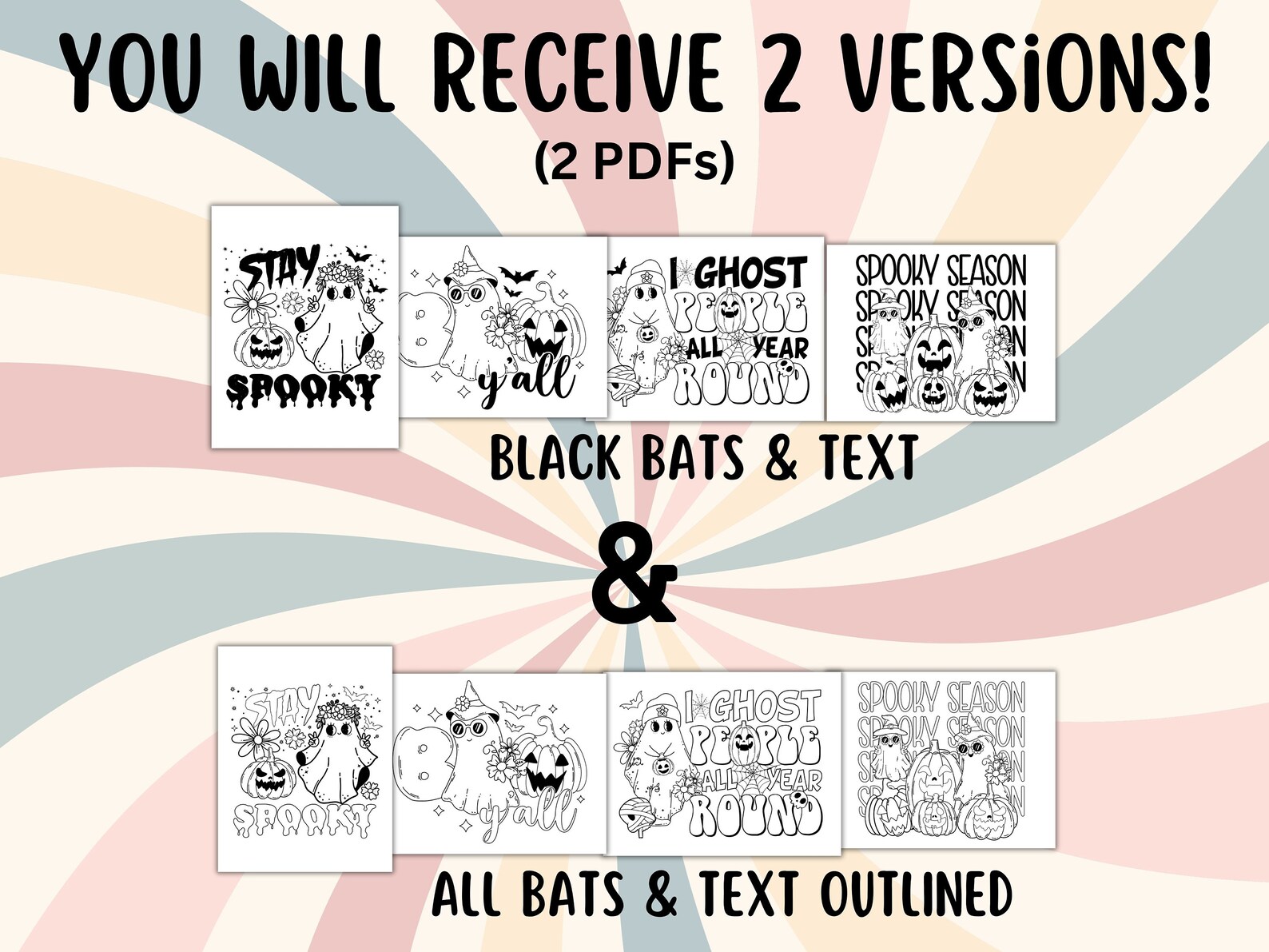 Retro Halloween Coloring Pages | 20 Printable Pages | Perfect for ...