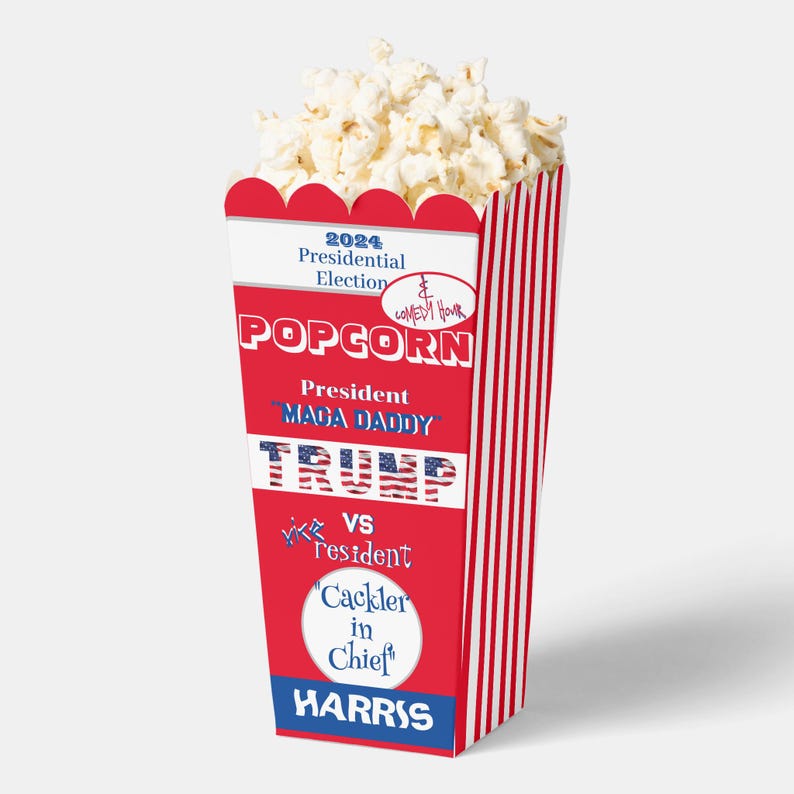 Funny Kamala Harris Vs Donald Trump, Presidential Election Popcorn Box ...