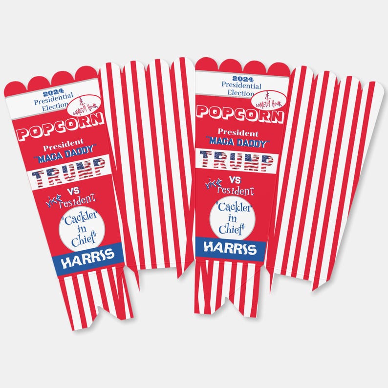 Funny Kamala Harris Vs Donald Trump, Presidential Election Popcorn Box ...