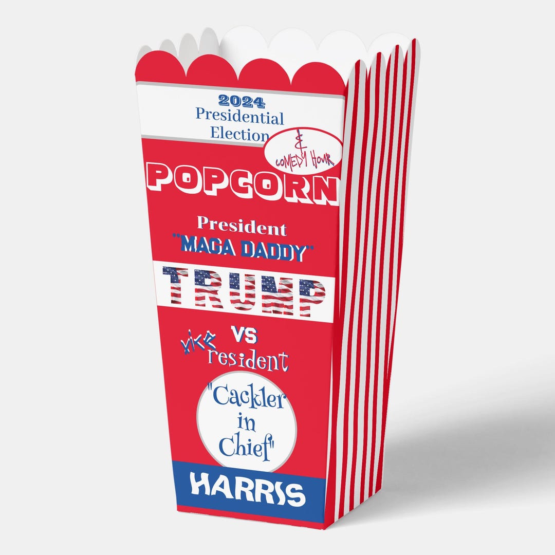 Funny Kamala Harris Vs Donald Trump, Presidential Election Popcorn Box ...