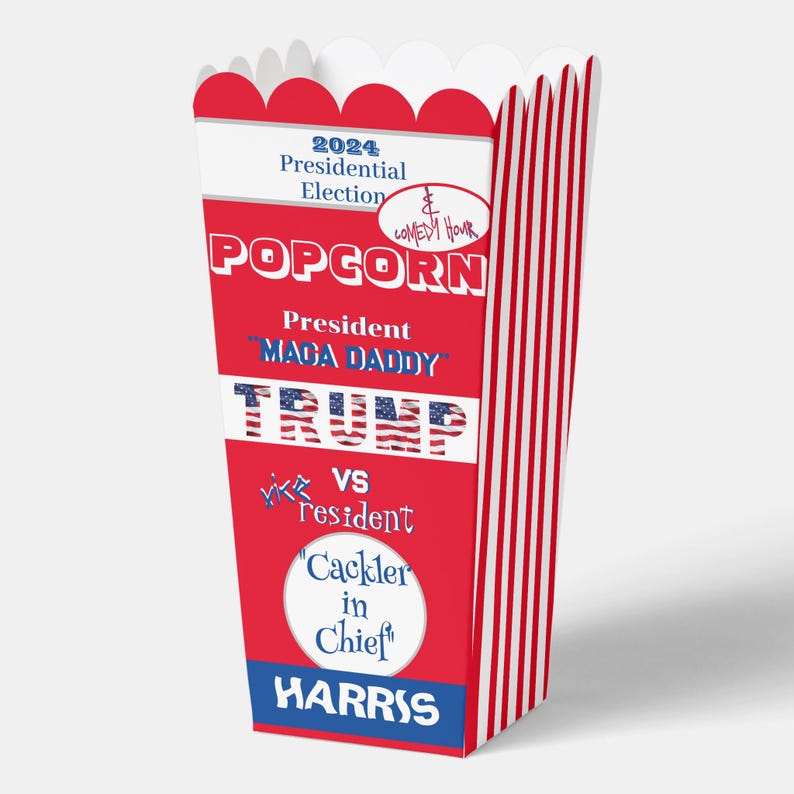 Funny Kamala Harris Vs Donald Trump, Presidential Election Popcorn Box ...