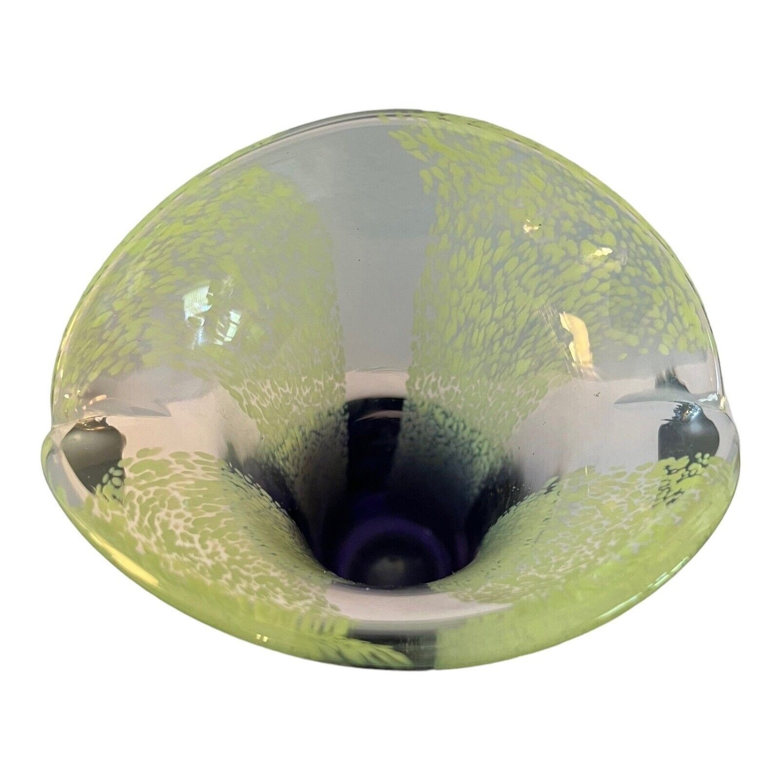 Vintage Teleflora Art Glass Waterfall Vase Lime Green and Purple ...