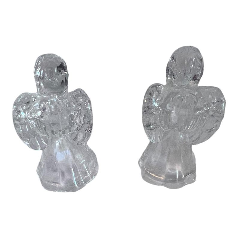 Vtg Biedermann ? Angel Crystal Taper Candle Holders Set of 2 Small ...
