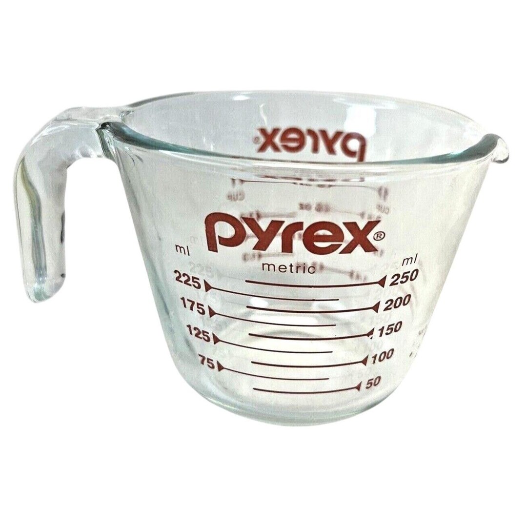 Pyrex 1 Cup/8 Oz/250 Ml Glass Measuring Cup With Red Lettering Made in ...