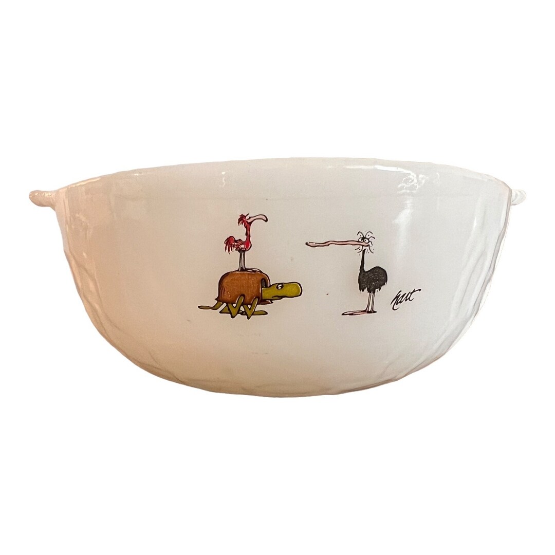 Vtg FIRE King Anchor Hocking BC Caveman Dinosaur Johnny Hart Grog ...