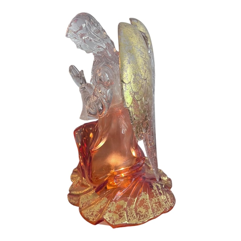 Vintage Lighted Christmas Angel Figure Sculpted Statue 12" X 8" Holiday ...