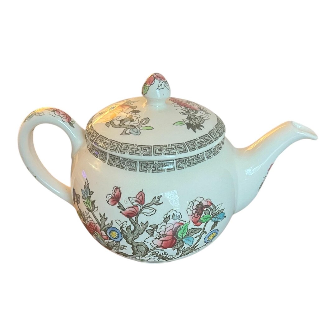 Vintage Johnson Brothers Indian Tree Porcelain Teapot England 7.5" X 4. ...