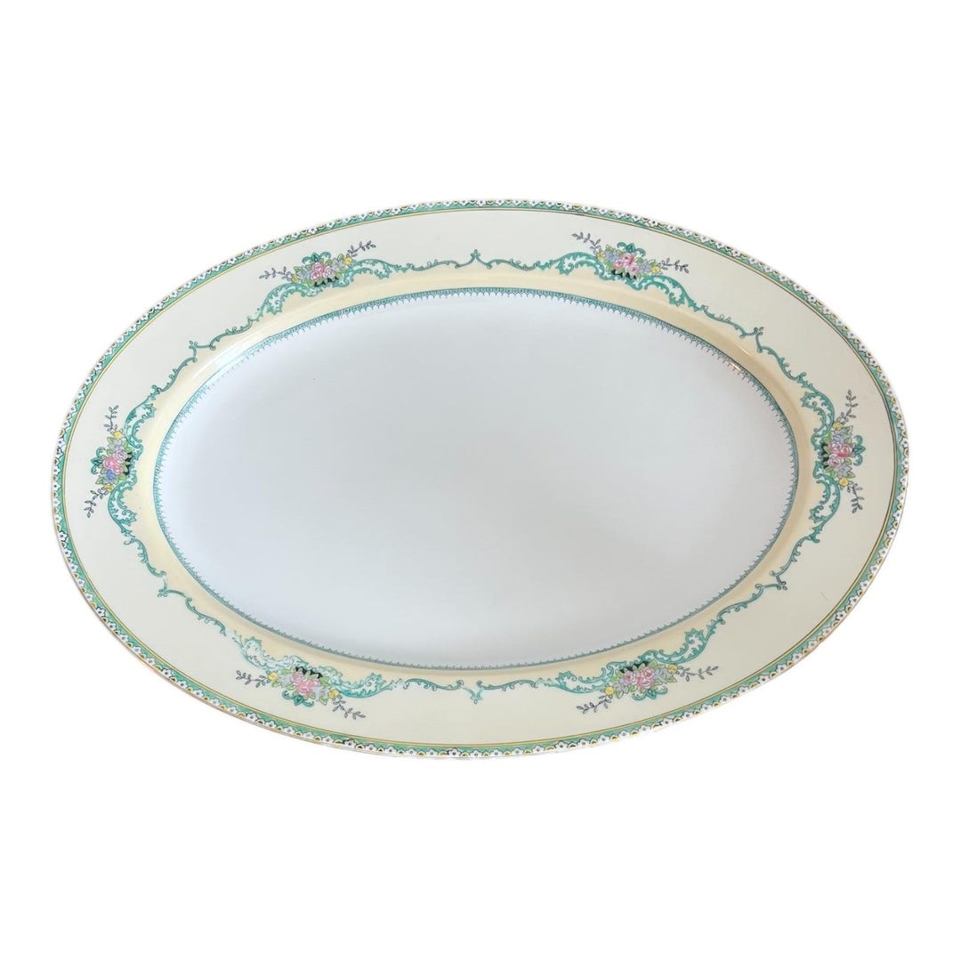 Noritake Fine China Felicia Pattern 16"x12" Oval Serving Platter 1970s ...