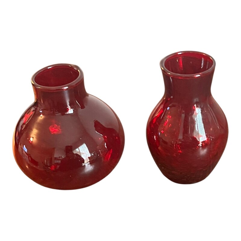 Ruby Red Vase - Etsy