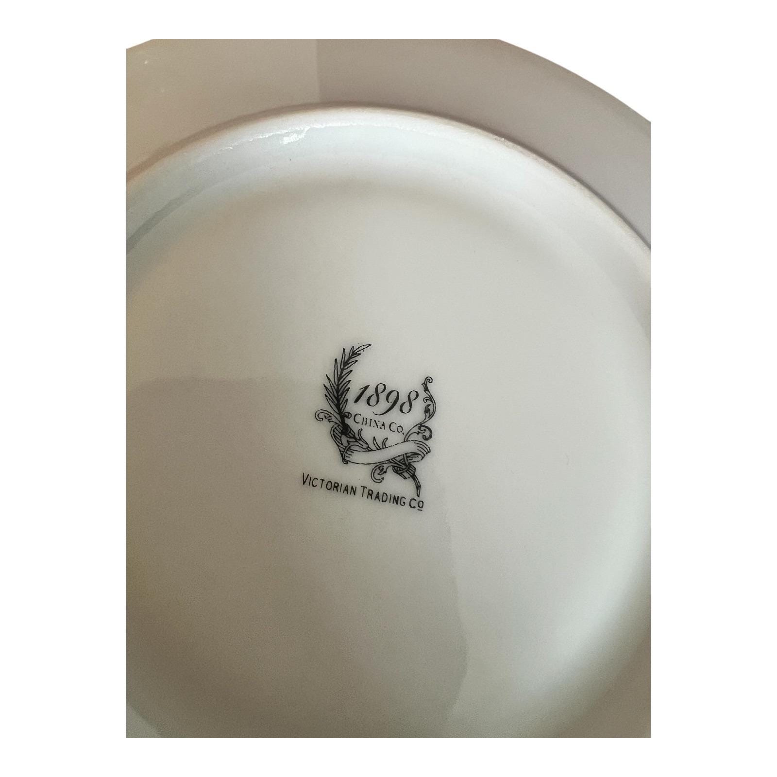 Victorian Trading Co July Teacup & Saucer Set Floral Design Bone China ...