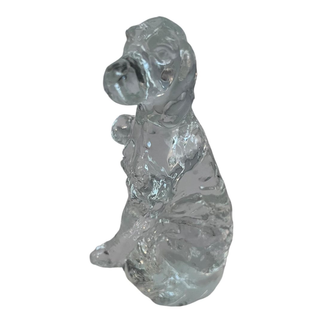 Art Glass Clear Glass Dog Figurine Long Ears Paperweight 5" Hand Blown ...