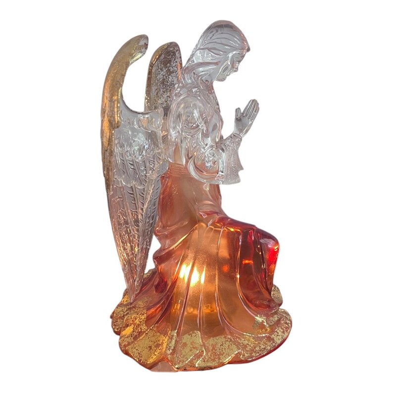 Vintage Lighted Christmas Angel Figure Sculpted Statue 12" X 8" Holiday ...