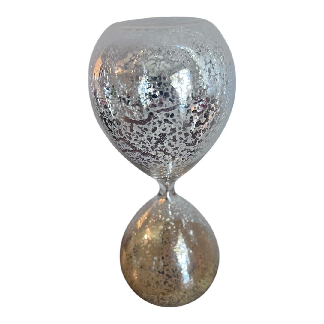 Vintage Hand Blown Mercury Glass Sand Timer 30 Min. Gold Flecked Finish ...