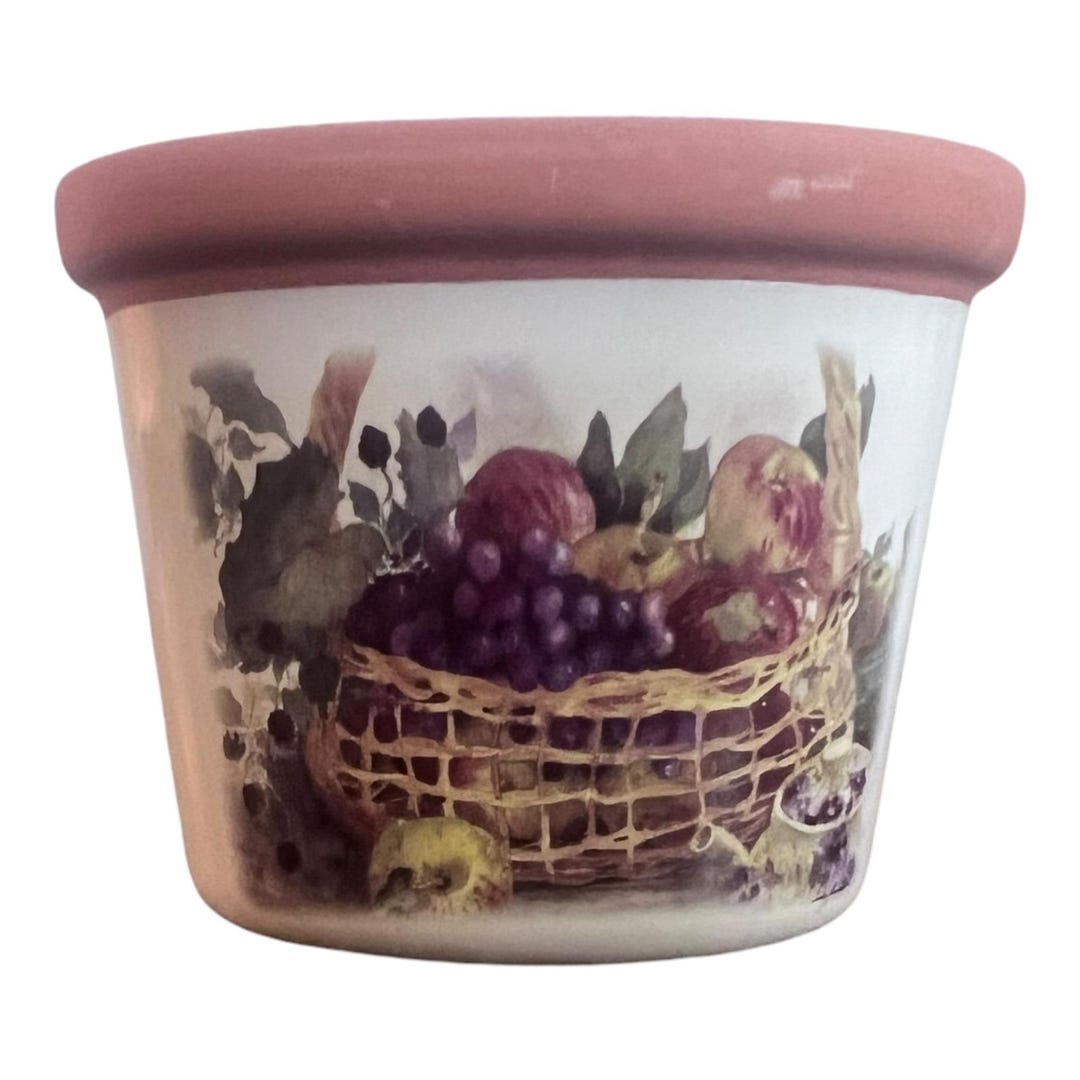 Judy Buswell EC Pottery Floral Fruit Basket Watercolor Terracotta Pot ...