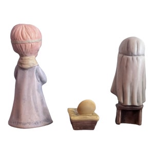 VTG DUNCAN 1980 11 Piece Porcelain Nativity Set Mary Joseph Baby Jesus ...