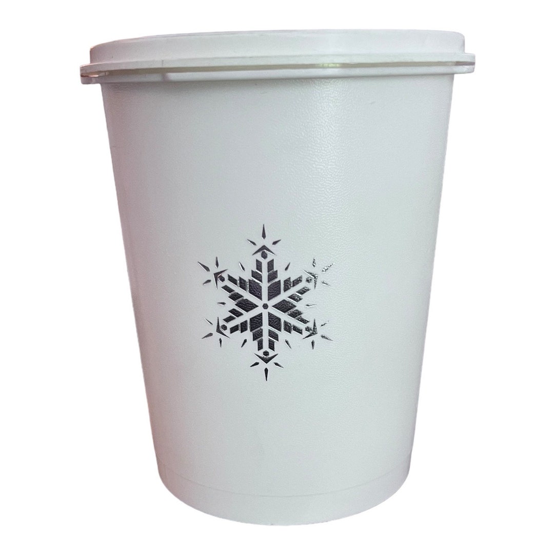 Vintage Tupperware White Silver Holiday Servalier Canister No 811-13 - Etsy