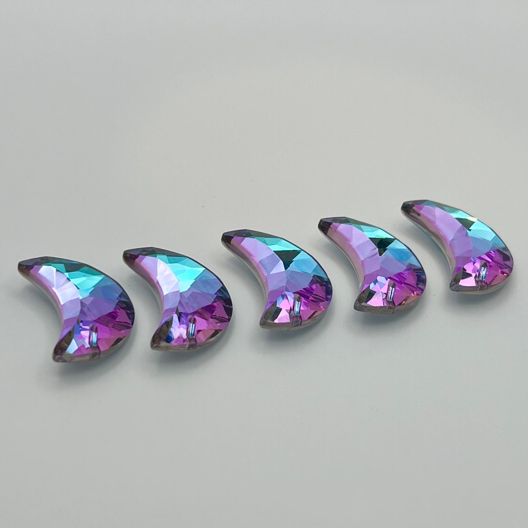 20mm Metallic Lilac + Aqua Moons - Set of 5 - Etsy