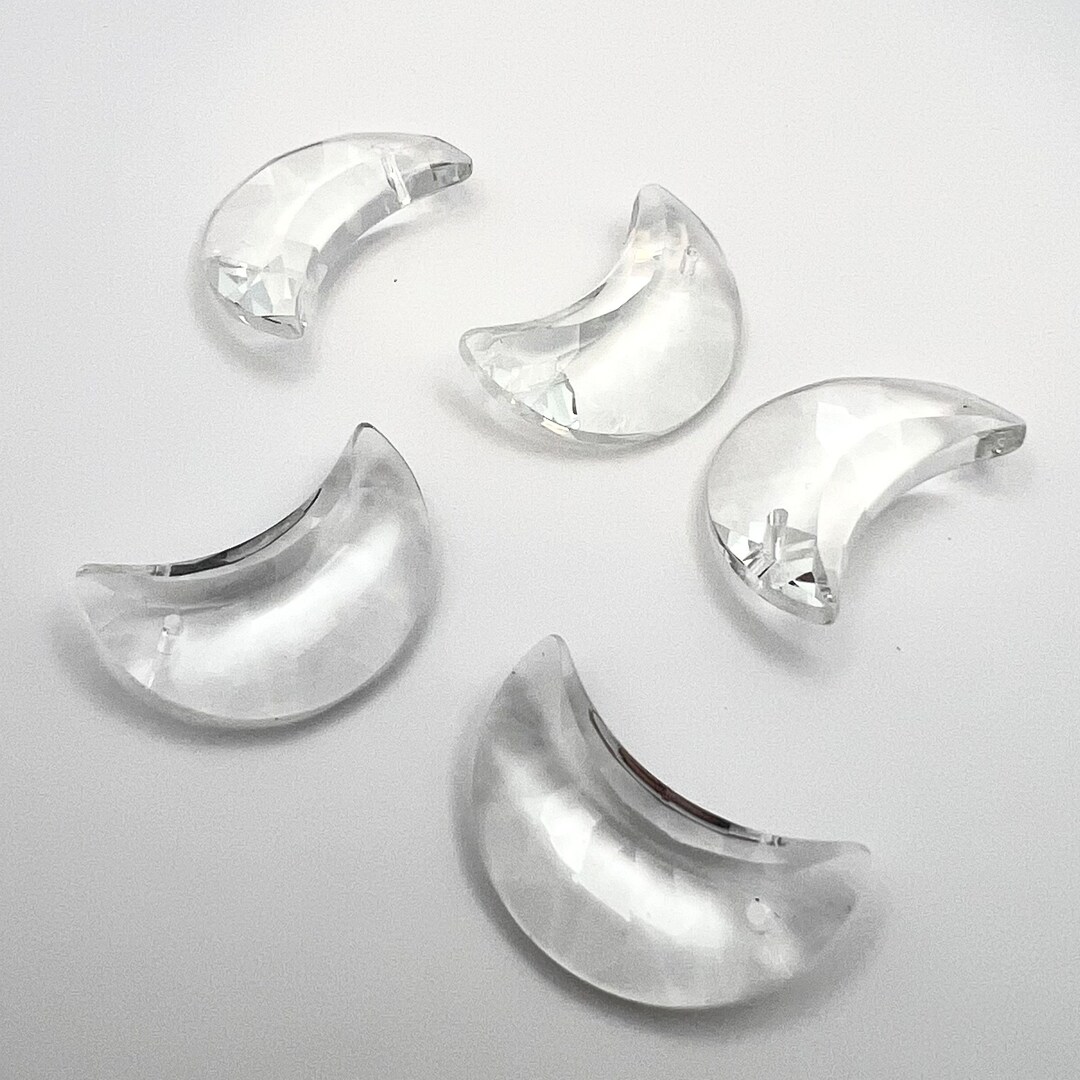 20mm Clear Glass Moons - Set of 5 - Etsy