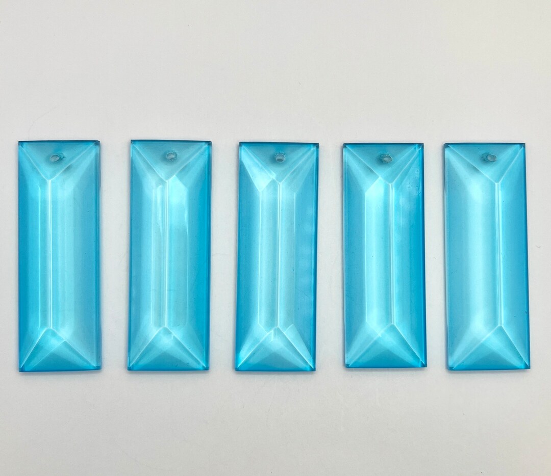 63mm Light Aqua Rectangle Chandelier Crystals - Set of 5 - Etsy