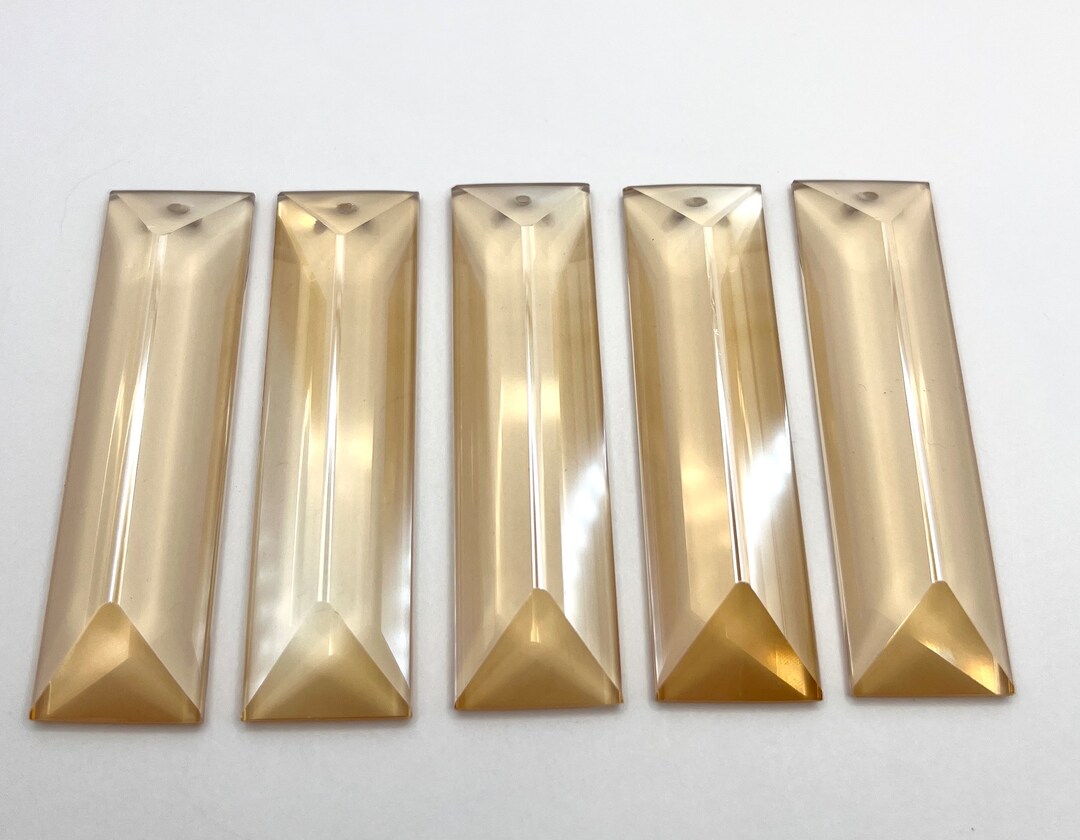 76mm Champagne Rectangle Chandelier Crystals - Set of 5 - Etsy