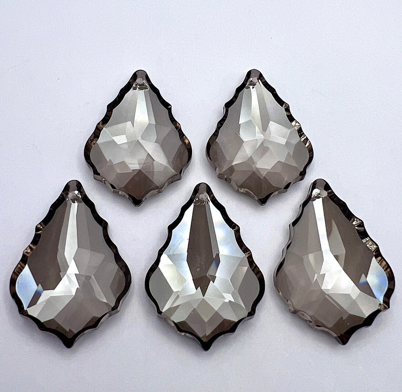 76mm Satin Gray French Cut Chandelier Crystals, Asfour Lead Crystal 911 ...