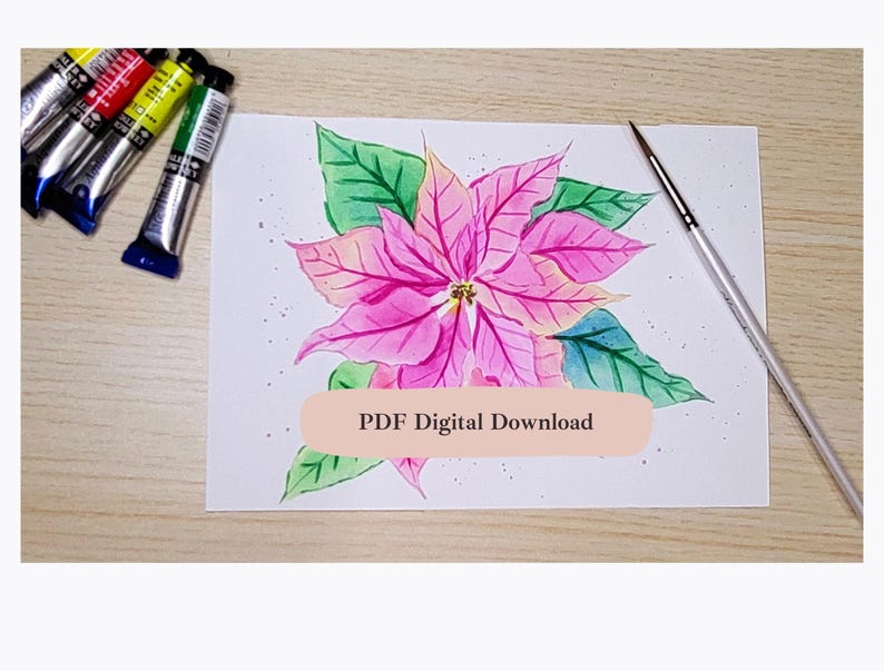 Step- By- Step Watercolor Workbook for Beginners: Poinsettia Flower ...