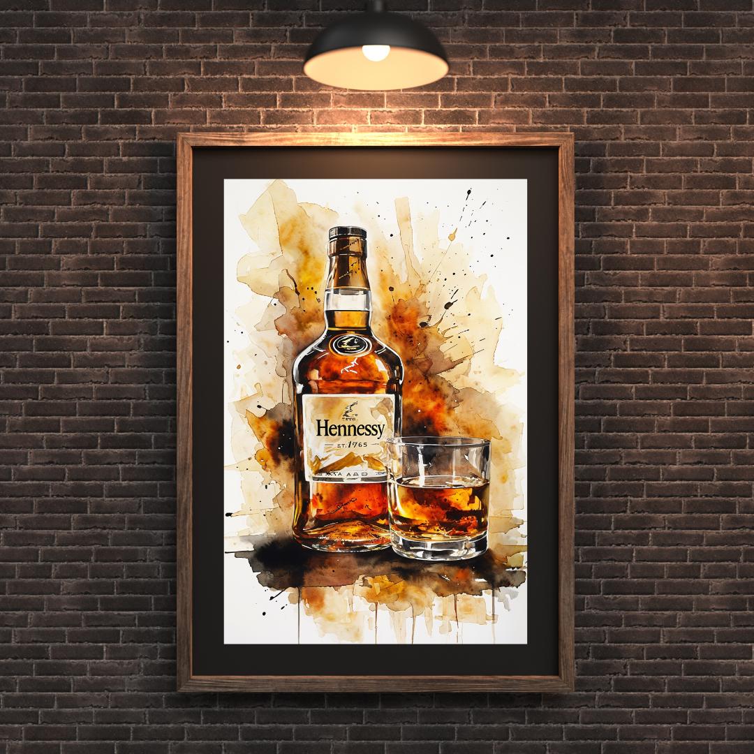Hennessy Watercolor Wall Art Printable Poster | High-resolution Digital ...