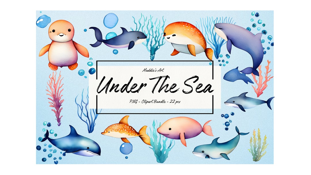 Under the Sea Clipart Bundle - 22 Pieces- Instant Download- Ocean Life ...