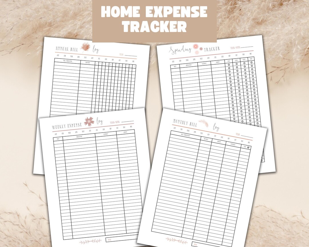 Personal Expense Tracker Printable-weekly Monthly Annual Spending ...