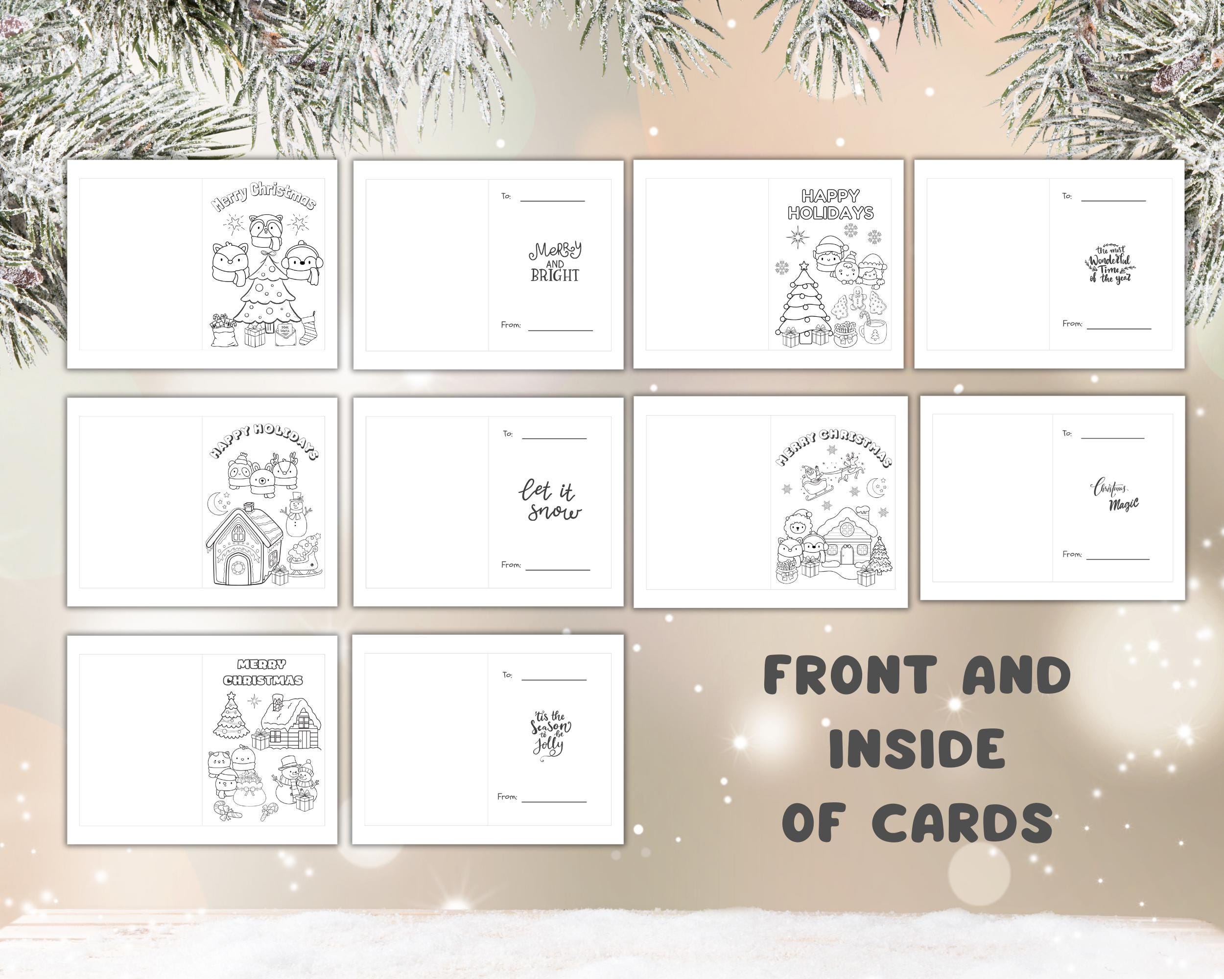 Festive Christmas Coloring Cards Craft for Kids/creative Christmas Fun ...