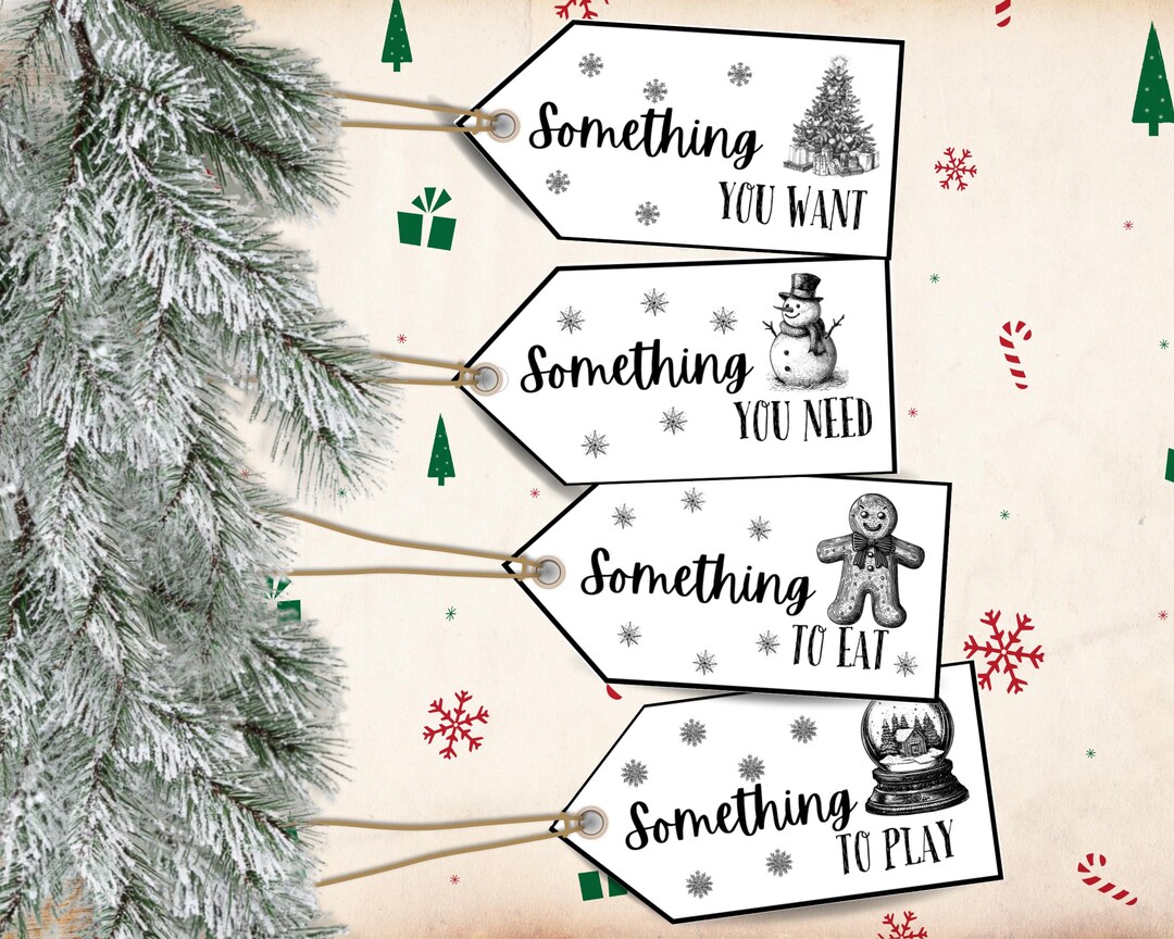 Festive Gift Tags for Everyone:kids and Adults Holiday Labels/charming ...