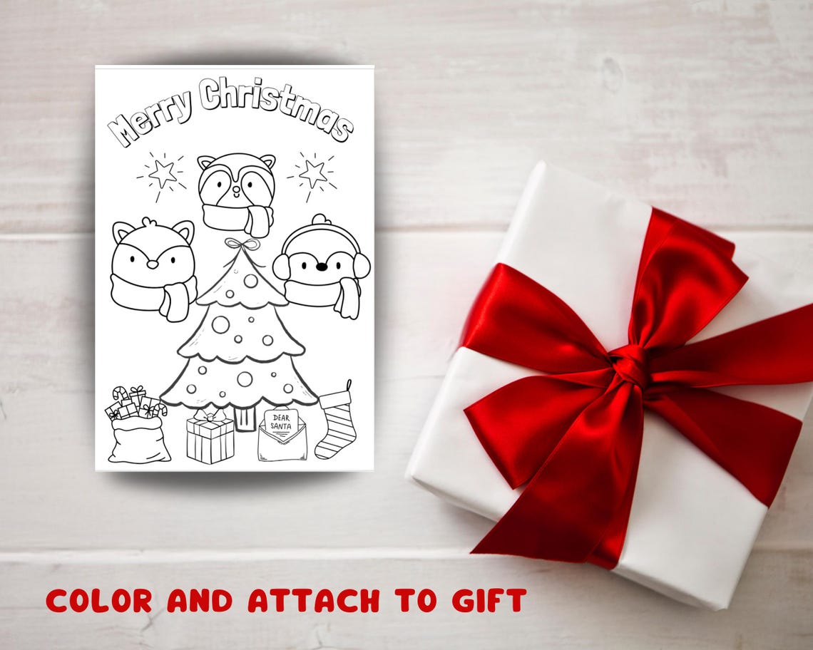 Festive Christmas Coloring Cards Craft for Kids/creative Christmas Fun ...